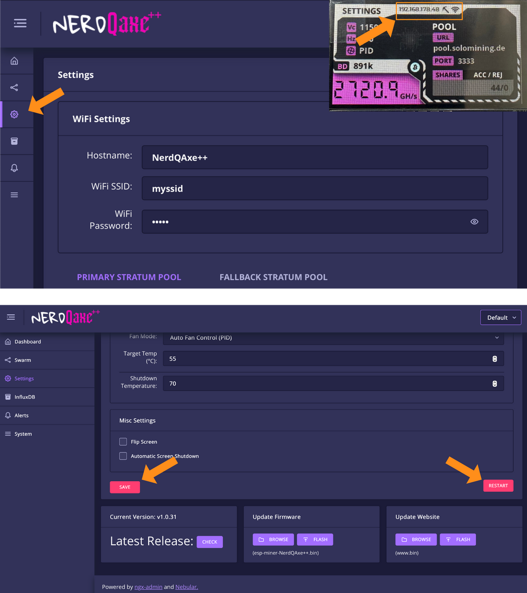 NerdQAxe++ setup – Solomining